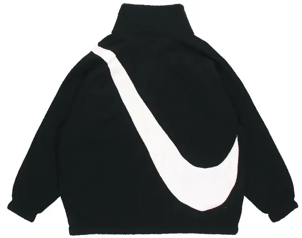 Nike Reversible Lambswool Jacket With Large Logo Detail - Black