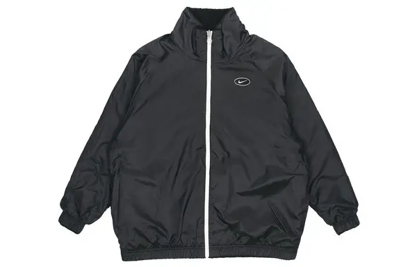 Nike Reversible Lambswool Jacket With Large Logo Detail - Black