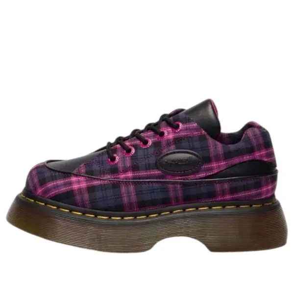 Dr. Martens Buzz" Tartan Lace-up Sneakers - Black/pink/multi'