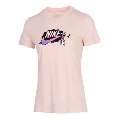 Nike Logo Printing Short Sleeve T-shirt - Pink