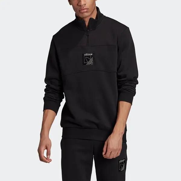 Adidas Originals Quarter Zip Fleece Pullover - Black