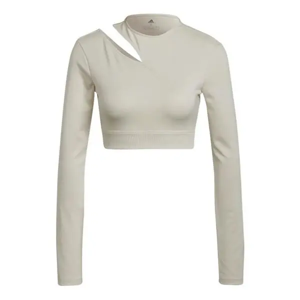 Adidas Long Sleeve Cropped Top - Light Yellow