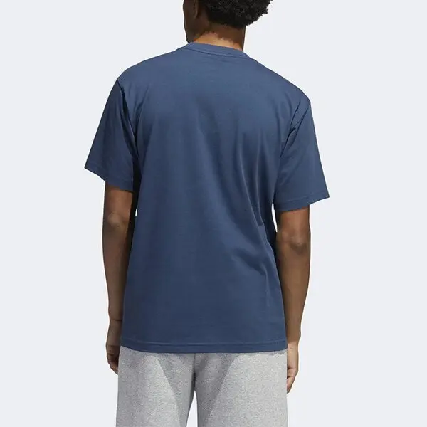 Adidas Originals Surreal Summer Tie Dye Printing Logo Round Neck Short Sleeve Navy - Blue