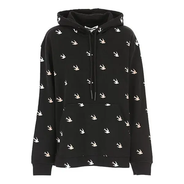 Alexander McQueen Printed Logo Hoodie - Black