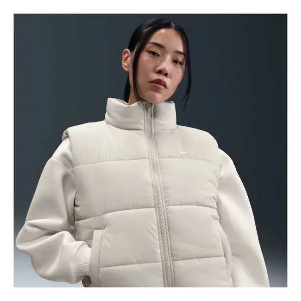 Nike Classic Puffer Therma-fit Loose Vest - Light Bone/white