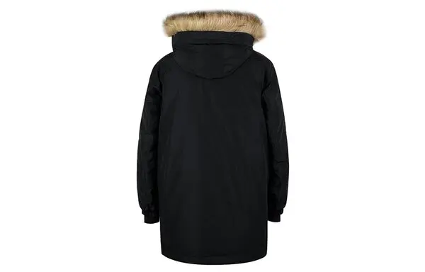 NEW BALANCE Down Jacket With Fur Trimmed Hood - Black/brown