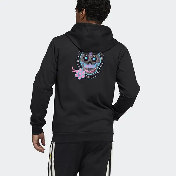 Adidas Hooded Zip-up Track Jacket With Graphic Detail