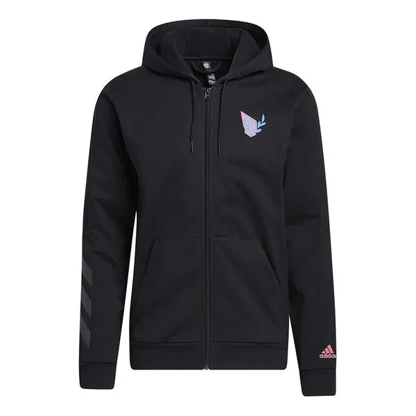 Adidas Hooded Zip-up Track Jacket With Graphic Detail