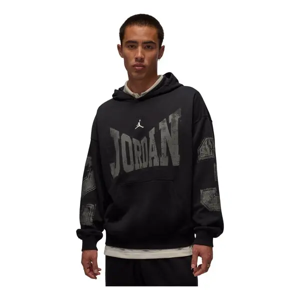 JORDAN Air Brooklyn Collegiate Oversized Hoodie - Black/sail