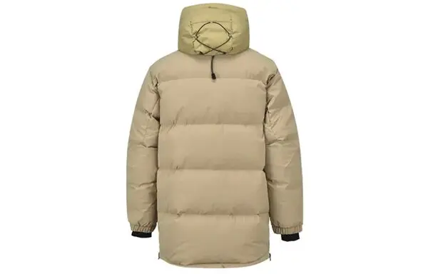 NEW BALANCE Winter Hooded Long Down Jacket - Khaki/black