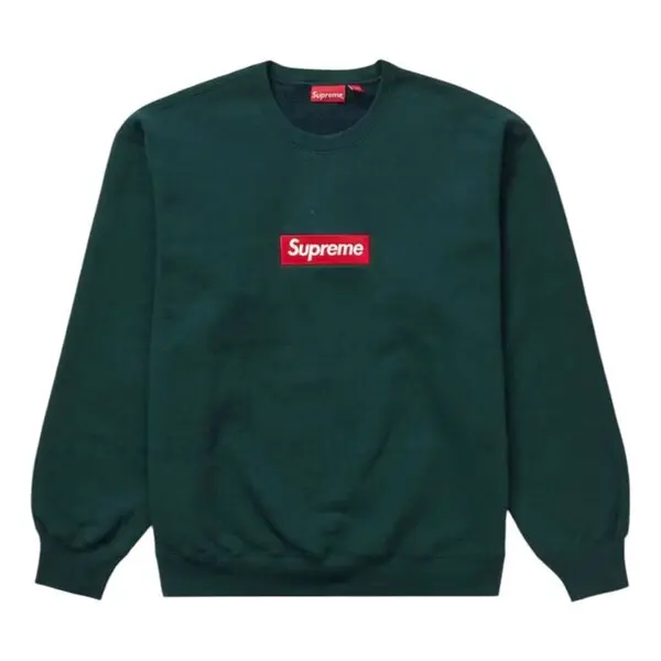 Supreme Box Logo Crewneck Fw22 - Dark Pine