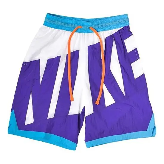 Nike Dri-fit Throwback Large Logo Shorts - Bluewhite