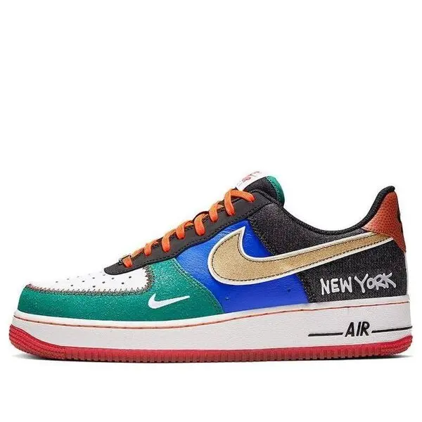 Nike Force 1 Low '07 'what The Nyc' Sneakers - White/black-hyper Jade
