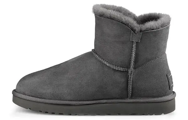 UGG Mini Bailey Button Bling Mid Tops - Grey