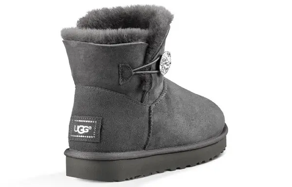UGG Mini Bailey Button Bling Mid Tops - Grey