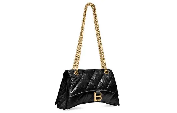 Balenciaga Crush Small Chain Bag Quilted - Black
