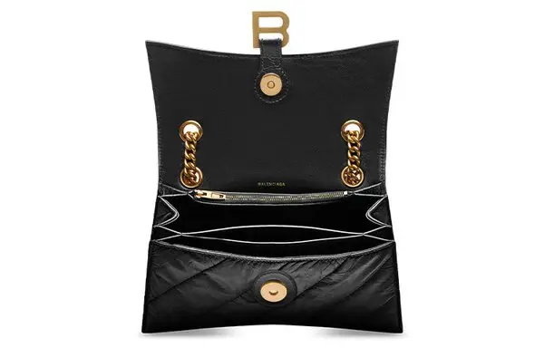 Balenciaga Crush Small Chain Bag Quilted - Black