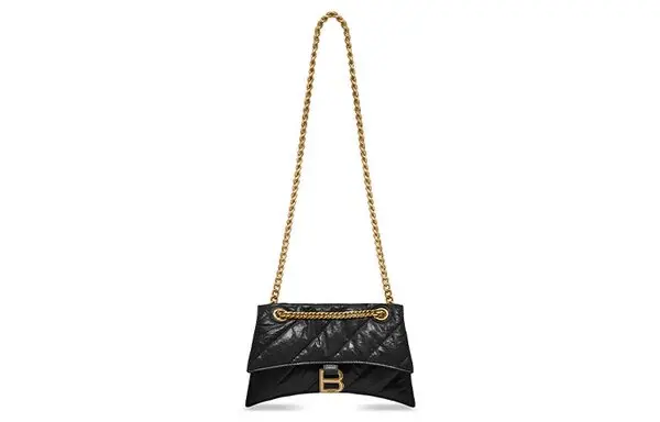 Balenciaga Crush Small Chain Bag Quilted - Black
