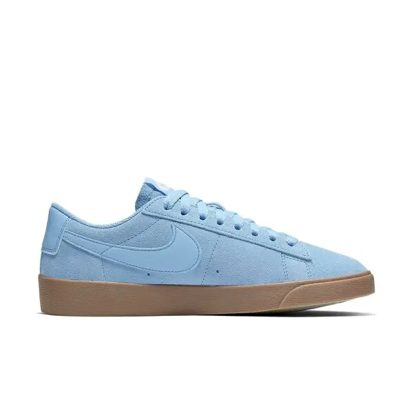 Nike Blazer Low Sd Sneakers - Light Blue/light Bluegray/brown