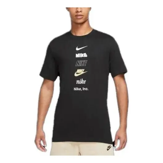 Nike T-shirt Multi Logo 'black - Black/multi-color