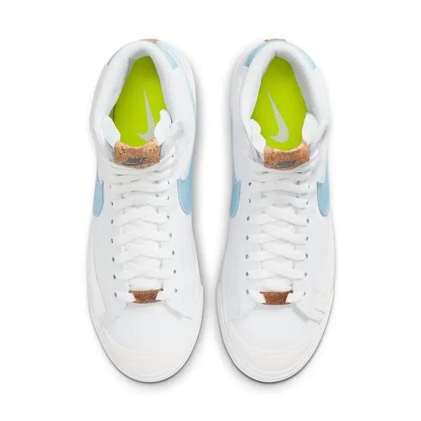 Nike Blazer Mid '77 Indigo High Top Sneakers - White/obsidian/volt