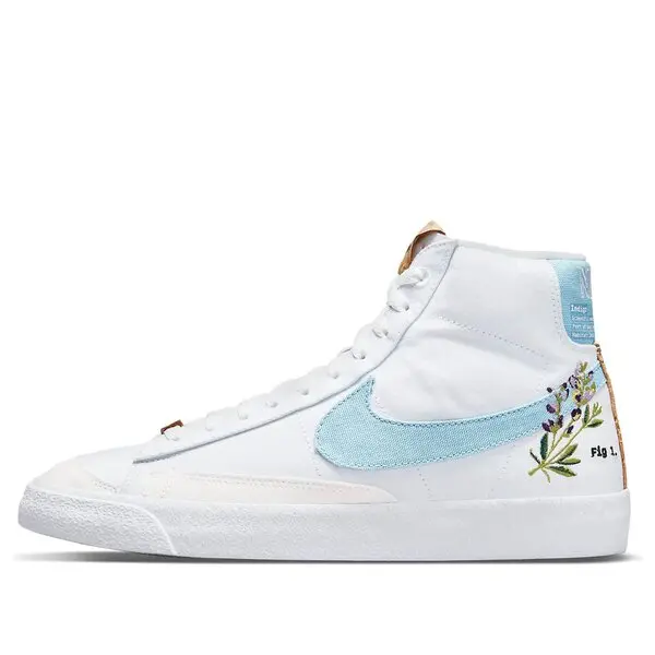 Nike Blazer Mid '77 Indigo High Top Sneakers - White/obsidian/volt