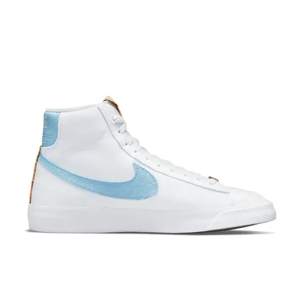 Nike Blazer Mid '77 Indigo High Top Sneakers - White/obsidian/volt