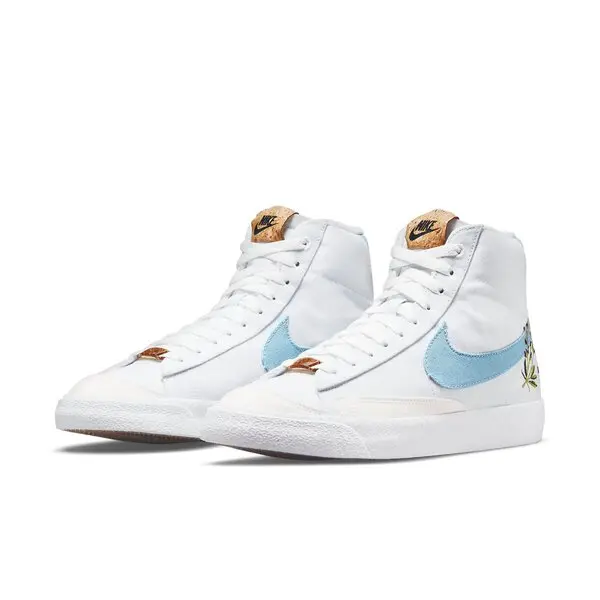 Nike Blazer Mid '77 Indigo High Top Sneakers - White/obsidian/volt