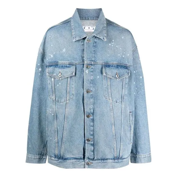 Off-White Blue Button Denim Jacket - Medium Blue