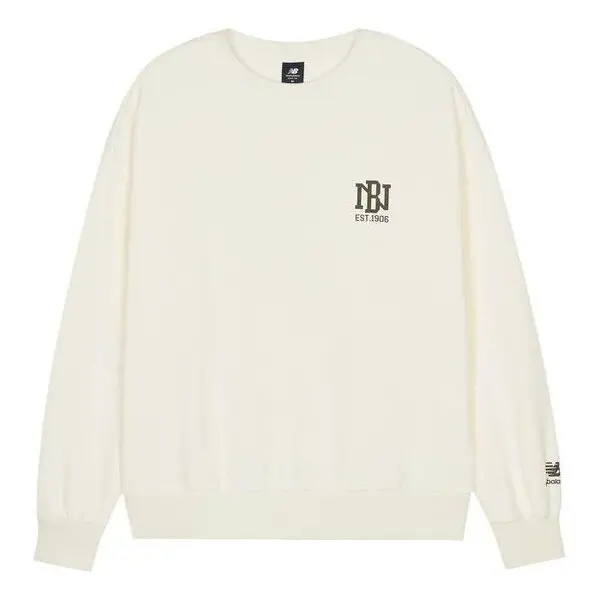 NEW BALANCE Logo Print Sweatshirt Asia Sizing 'white - White/black