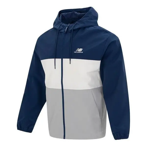 NEW BALANCE Hooded Jacket - Blue/white/grey