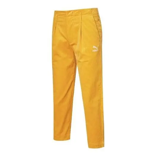 PUMA Corduroy Woven Trousers - Yellow