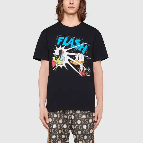 Gucci X Disney Donald Duck Print T-shirt /multicolor - Black