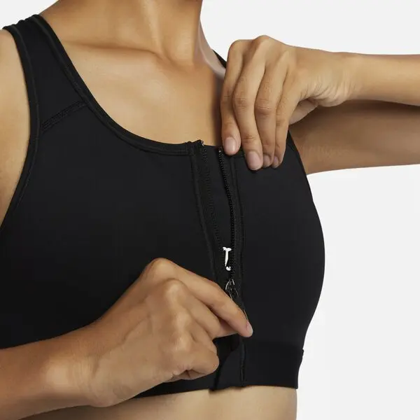 Nike Dri-fit Swoosh Zip-front Sports Bra