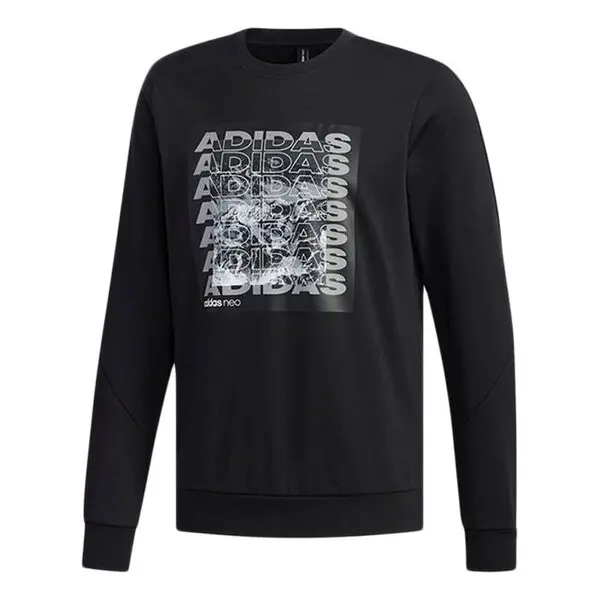 Adidas Neo Graphic Print Crewneck Sweatshirt - Black