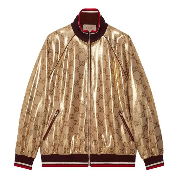 Gucci Gg Technical Jersey Zip Jacket - Gold