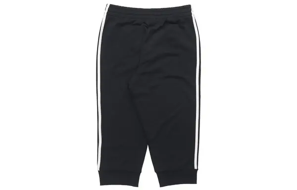 Adidas 3s Ft Tc 34pt Logo Embroidered Stripe Knit Bundle Feet Cropped Pants