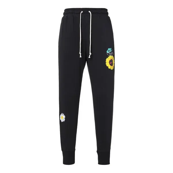 Nike Knit Embroidered Sports Pants/trousers/joggers Autumn Black - Multi-color