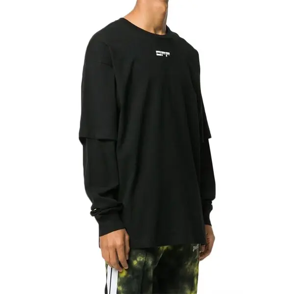 Off-White Back Mask Human Face Printing Round Neck