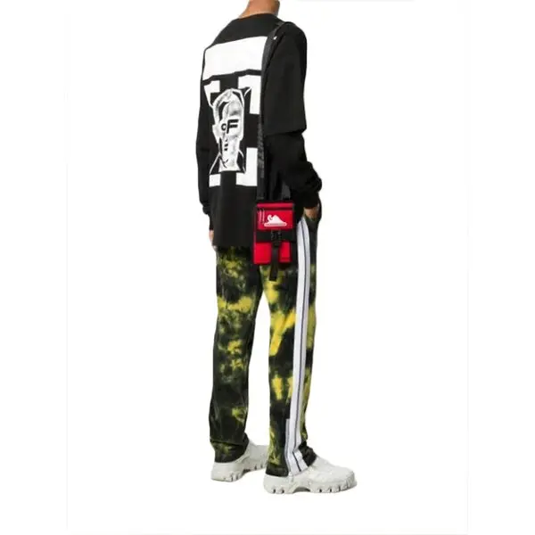 Off-White Back Mask Human Face Printing Round Neck