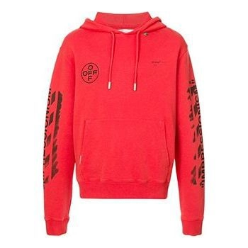 Off-White Diag Stencil Hoodie - Red