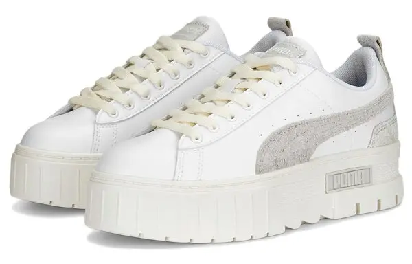 PUMA Mayze "thrifted White Grey" Low Top Sneakers - White/gray