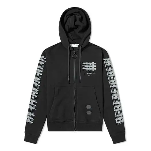 Off-White Industrial Slim Zipped Hoodie - Black