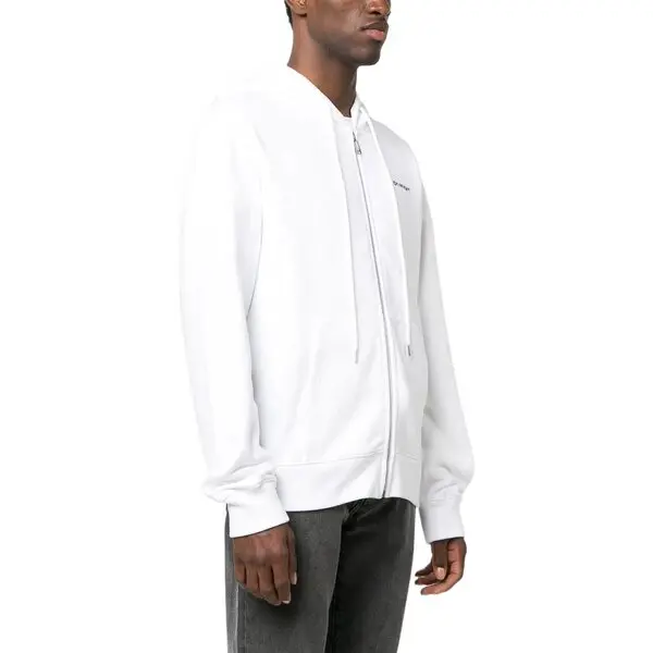 Off-White Diag-print Zip-up Hoodie - White