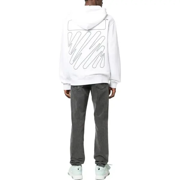 Off-White Diag-print Zip-up Hoodie - White