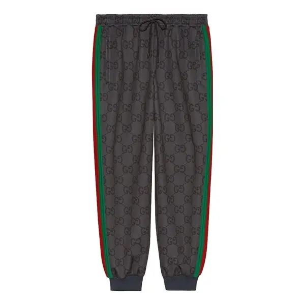 Gucci Jumbo Gg Jogging Pant With Web 'grey Dark Grey - Grey/dark Grey