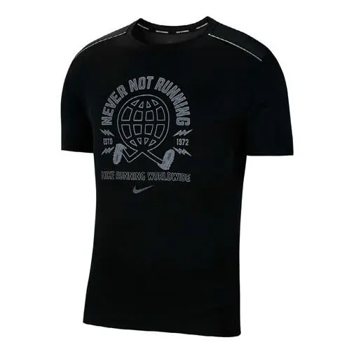 Nike Miler Wild Run Short Sleeve Top - Black