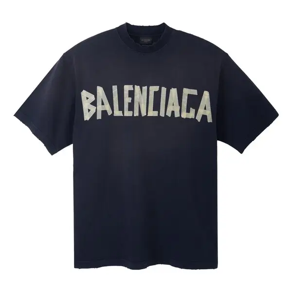 Balenciaga Tape Type T-shirt Medium Fit Faded - Black