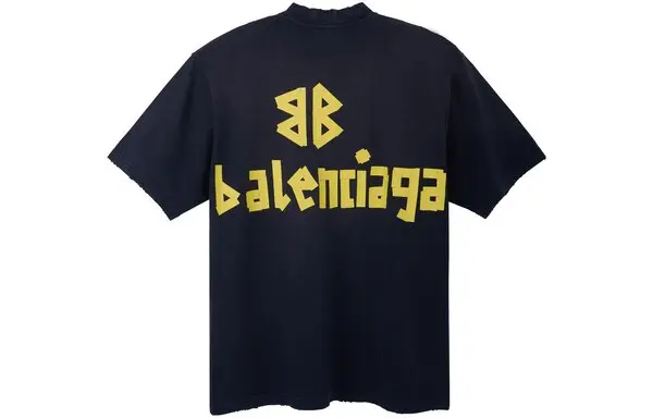 Balenciaga Tape Type T-shirt Medium Fit Faded - Black