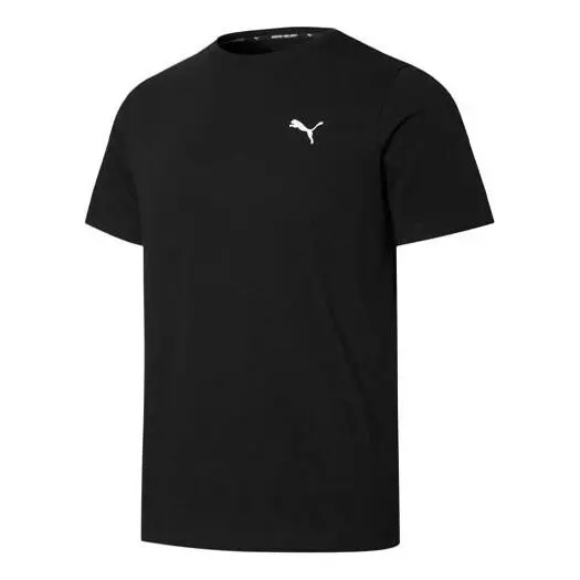 PUMA Small Logo Round Neck Sports Short Sleeve - Black